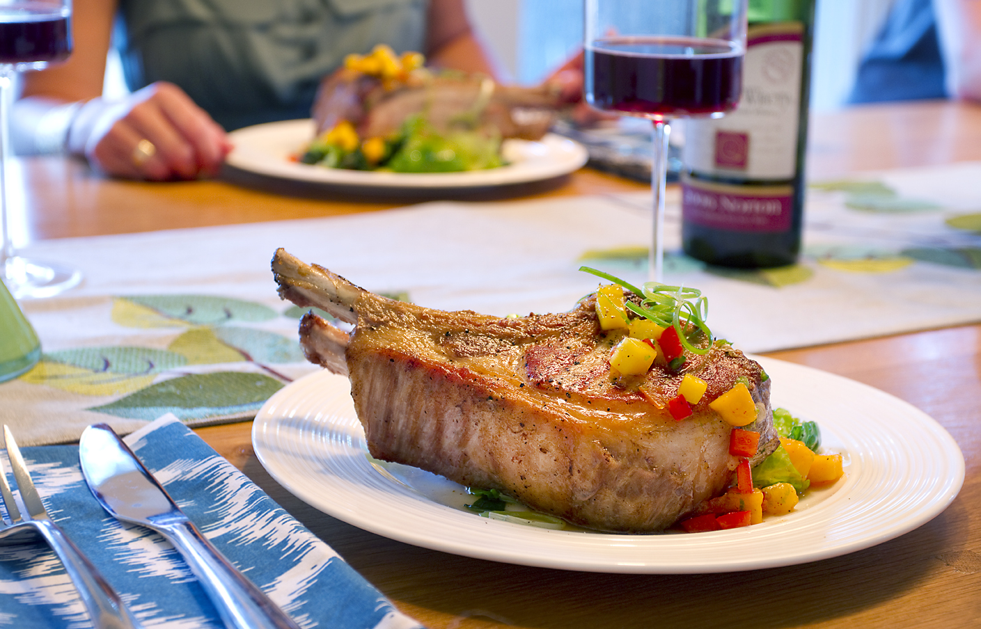Pork Chops with Orange Mango Salsa with Blackberry Gastrique - St ...